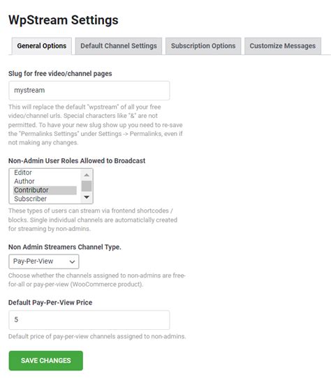 General Settings WpStream Documentation