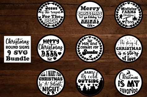 Christmas Round Signs Svg Bundle Graphic By Artneticy Fly · Creative