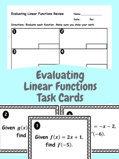 Evaluating Linear Functions Task Cards By Christine Irwin Tpt
