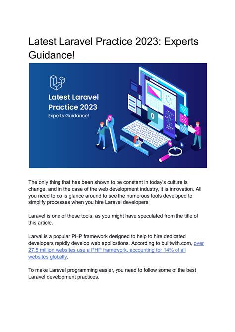 Latest Laravel Practice 2023 Experts Guidance By Sufalam Technologies
