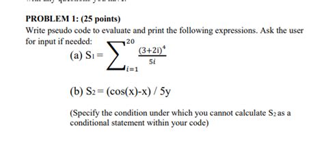 Solved Problem 1 25 Points Write Pseudo Code To Evaluate