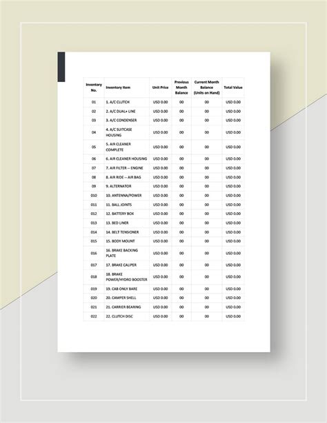Free Inventory Report Template Download In Word Google Docs Apple Pages Template Net