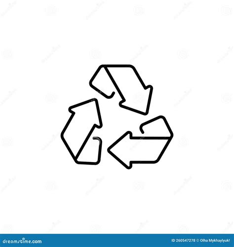 Recycling Line Icon Symbol For Recyclable Products Or Those Made Of Recycled Materials