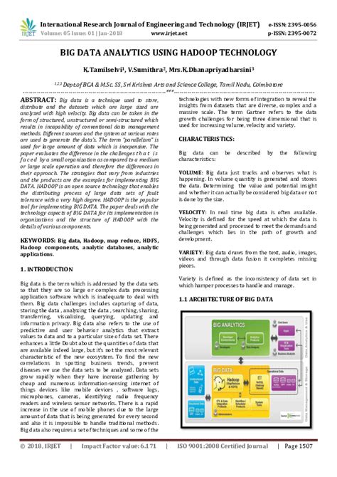 Pdf Big Data Analytics Using Hadoop Technology