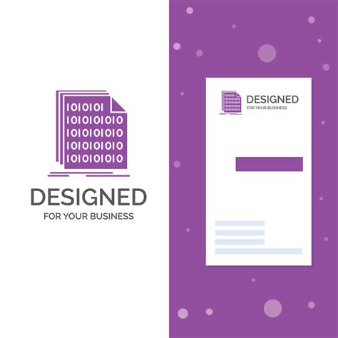 Business Logo For Binary Code Coding Data Document Vertical Purple