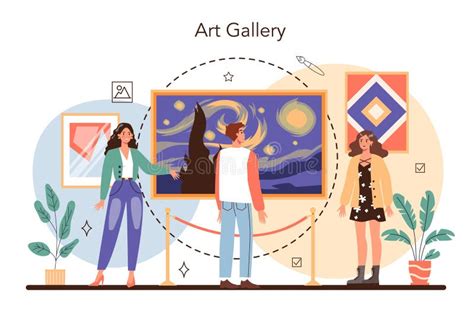 艺术馆概念 博物馆里的人 墙上的著名图片 向量例证 插画 包括有 博物馆 地标 收集 艺术 217912424