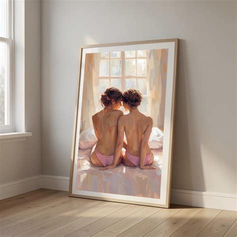 Soft Morning Light Lesbian Art Print Intimate Sapphic Bedroom Wall