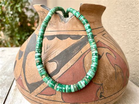 Santo Domingo Ray Lovato Natural Broken Arrow Turquoise Heishi Necklace
