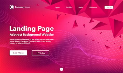 삼각형이 있는 추상 파 배경입니다 웹사이트 랜딩 페이지용 템플릿입니다 프리미엄 벡터