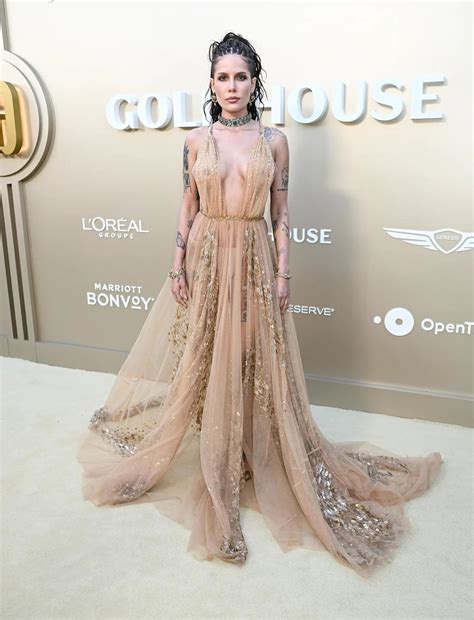 Halsey And Fiancé Avan Jogia Coordinate In Rahul Mishra Couture At Gold