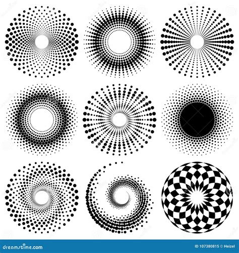 Vintage Style Dotted Circles Set Stock Vector Illustration Of Twist