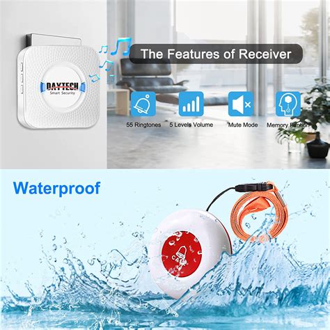 Daytech Caregiver Pager Wireless Alert Button Home Intercom System Long Range 2 Way Radio For