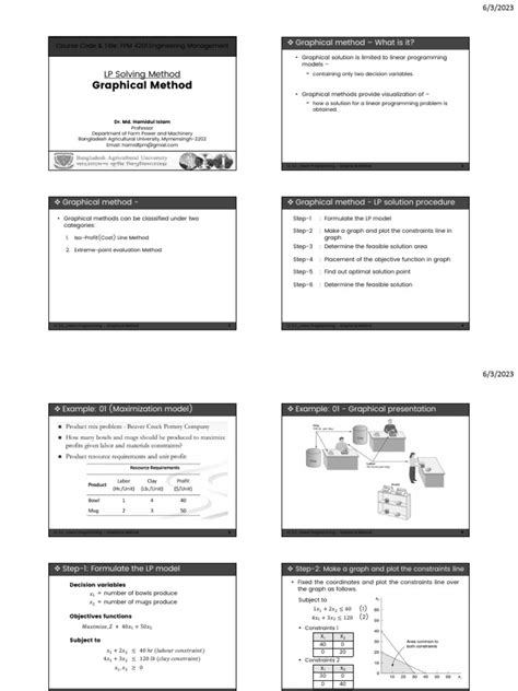 le 3 2 lp solving method graphical method pdf