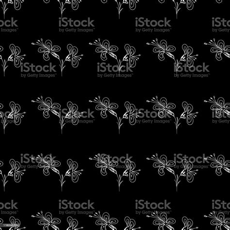 벽지 디자인에 대한 손으로 그린 원활한 개요 간단한 꽃 벡터 손으로 그린 패턴입니다 매끄러운 꽃 무늬 벡터 선 설계 흰색 배경입니다 데이지 꽃 그림 0명에 대한 스톡 벡터