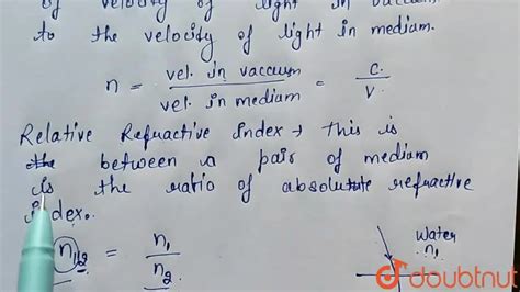 Explain The Concept Of Absolute Refractive Index And Relative Refracti