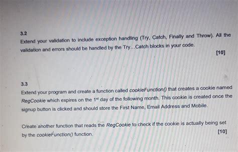 Solved 32 Extend Your Validation To Include Exception