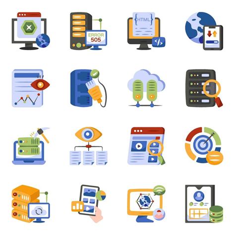 Pack Of Data Analytics Flat Icons 32408275 Vector Art At Vecteezy