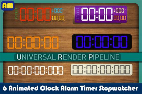Urp Animated Digit Clock Alarm Timer Stopwatch Set 3d Props Unity