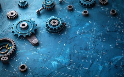 Intricate Engineering Design With Gears And Technical Drawings