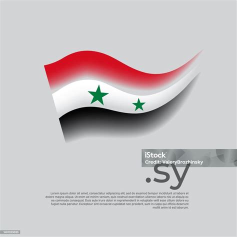 시리아 국기 흰색 배경에 시리아 국기의 줄무늬 색상 벡터 양식화 디자인 국가 포스터 Sy 도메인 텍스트를위한 장소 시리아의 국가 애국 기치 덮개 0명에 대한 스톡 벡터 아트