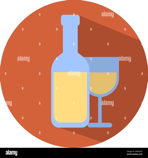 White Wine In A Bottle And Glass Illustration Vector On White