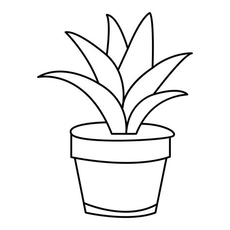 Continuous One Line Drawing Of Home Plant In A Pot Tree Vector Illustration Vector Art