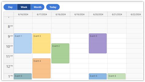 React Calendar With Dayweekmonth Views Open Source Daypilot Code