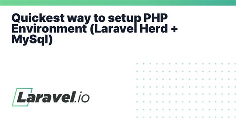 Quickest Way To Setup PHP Environment Laravel Herd MySql Laravel Io