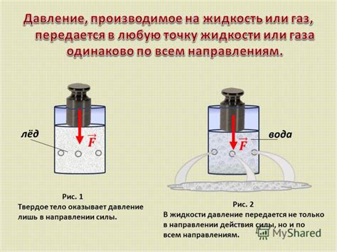 Передача давления таблица