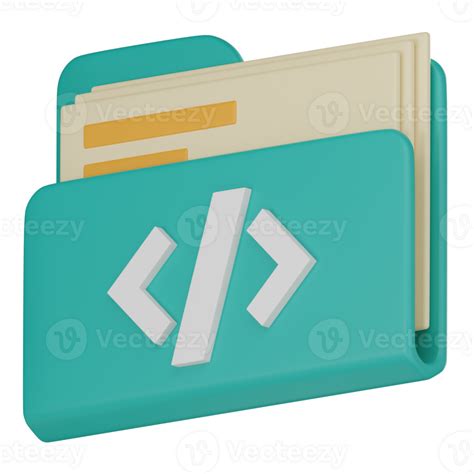Coding Folder Icon For Software Development 3d Render 41318484 Png