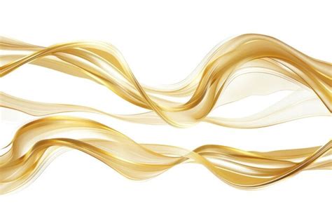 Golden Abstract Flowing Waves Premium Ai Generated Image
