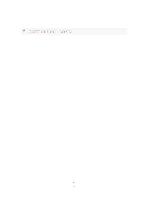 Highlighting Making Comments Stand Out When Using Sweave And R Tex