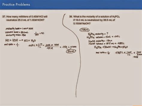 Chemistry Practice Problems Acids Bases