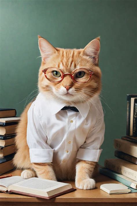 Photos Of A Cat Wearing Nerd Style With A Precise Compositio By Andaman Signature Playground