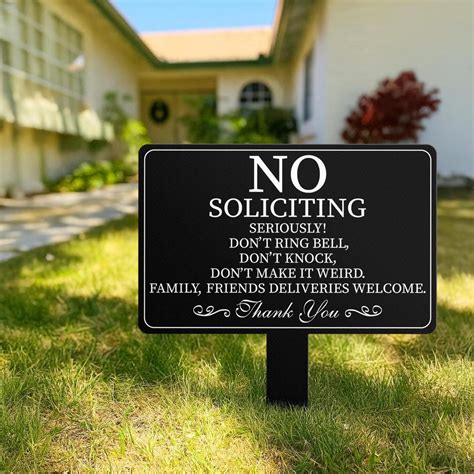 No Soliciting Yard Sign Metal House Sign No Soliciting Sign For Home