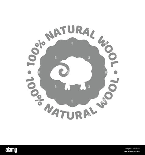 Natural Organic Wool Vector Label Sheep Wool Material Or Fabric Icon