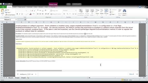 Invalid Postback Or Callback Argument Youtube