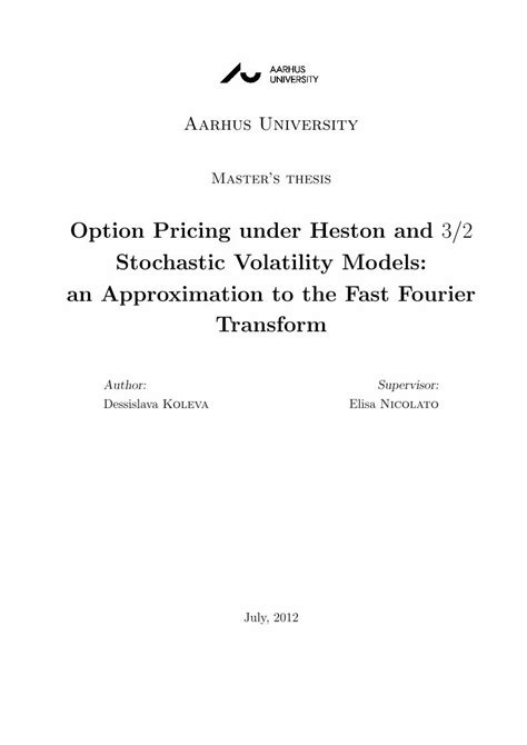 Pdf Option Pricing Under Heston Model Using Fft Dokumentips