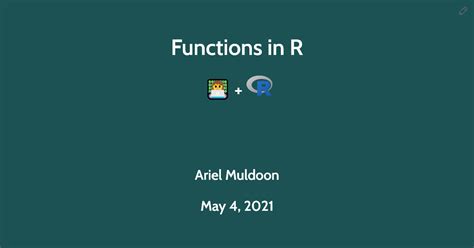 Functions In R