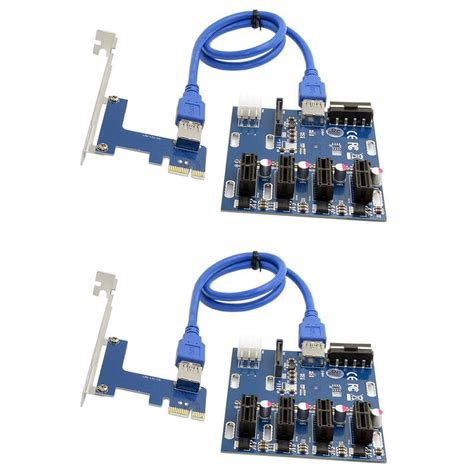 2x Add In Card Pcie 1 To 4 Pci Express Riser Card Mini Itx To External 4 Pci E Slot Adapter Pcie