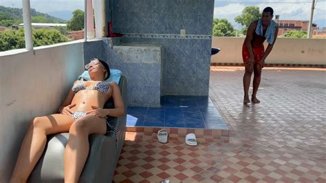 Stepbrother Surprises Me Tanning In His Kama Sutra And I Ask Him To