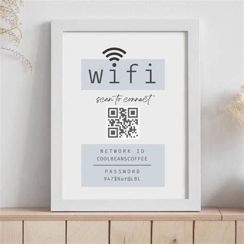 Airbnb Wifi Sign Qr Code Etsy
