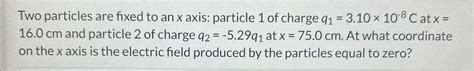 Solved Two Particles Are Fixed To An X ﻿axis Particle 1 ﻿of