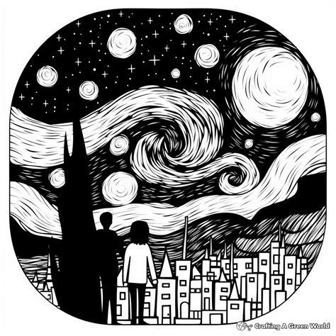 Free Starry Night Coloring Pages To Print 2025