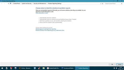Disable Enable Problem Reporting Windows 10 Forums