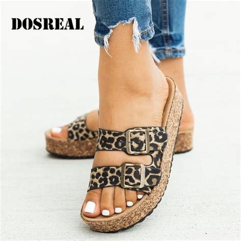 Dosreal 여름 여성 슬리퍼 로마 레트로 두 스트랩 캐주얼 신발 두꺼운 바닥 오픈 토 프 샌들 비치 슬립 슬라이드 숙 녀