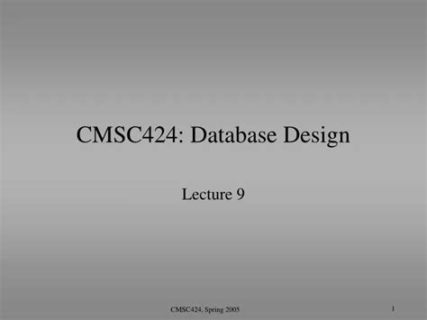 Ppt Cmsc424 Database Design Powerpoint Presentation Free Download