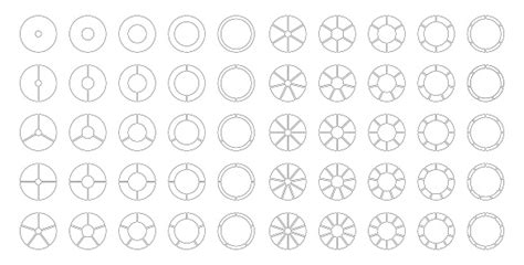 1에서 10까지의 원 분할을 동일한 부분으로 합니다 인포그래픽 세트 분할된 다이어그램 코칭은 공란입니다 파이 피자 차트 아이콘입니다 휠 라운드가 분할되어 있습니다 단면