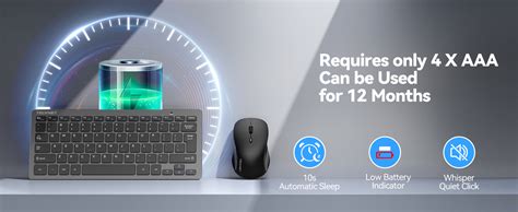 Tecknet Wireless Keyboard And Mouse Combo Mini Cordless Computer Keyboard And Mouse