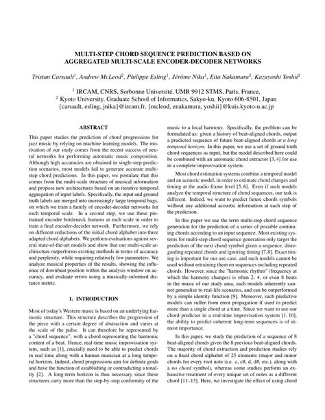 Pdf Multi Step Chord Sequence Prediction Based On Aggregated Multi